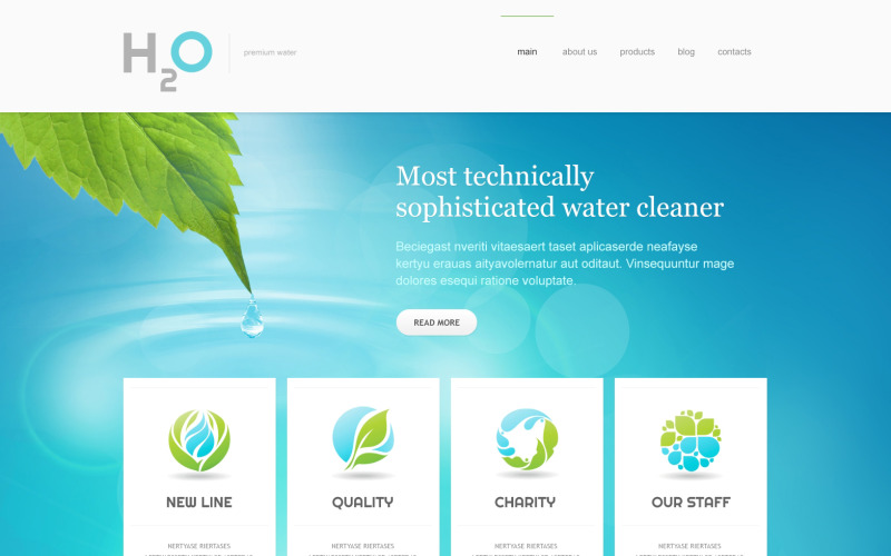 2+ Joomla Water-sjablonen voor verkoop- en leveringssites voor drinkwater