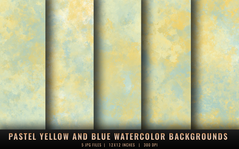 Pastel Yellow and Blue Watercolor Backgrounds