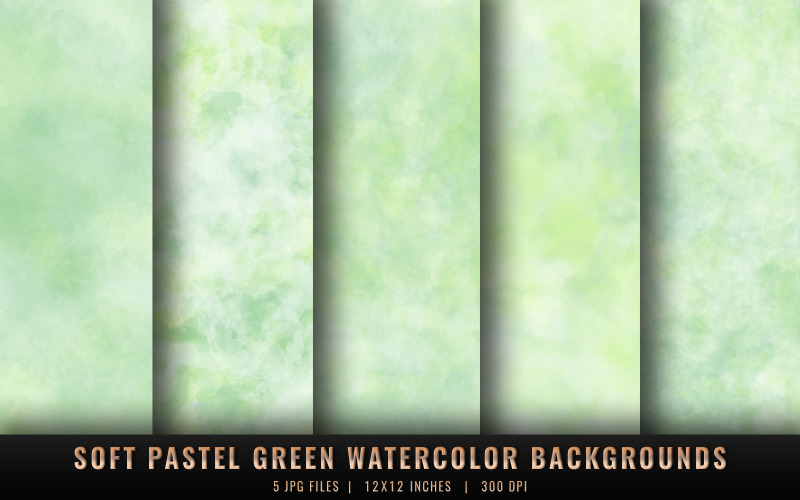 Soft Pastel Green Watercolor Backgrounds - TemplateMonster