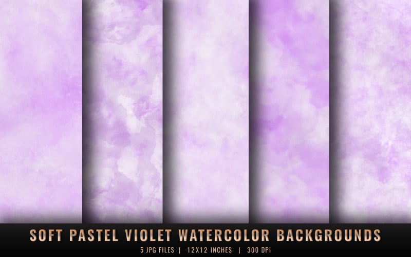 Soft Pastel Violet Watercolor Backgrounds - TemplateMonster