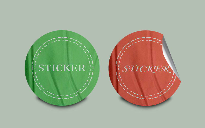 Sticker Mockup Template Design 84 #474131 - TemplateMonster