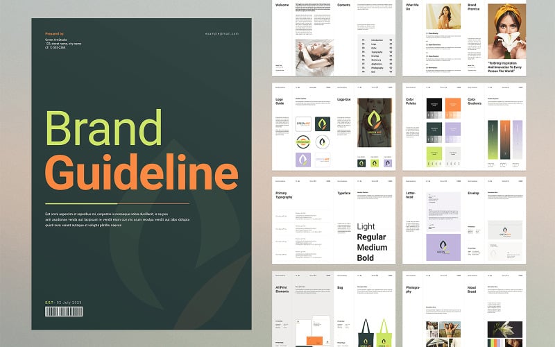Brand Identity Guidelines Brochure Design Layout (InDesign)