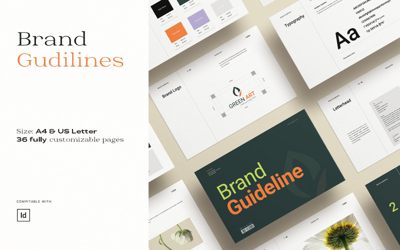 Brand Identity Guidelines Brochure Landscape Design Layout