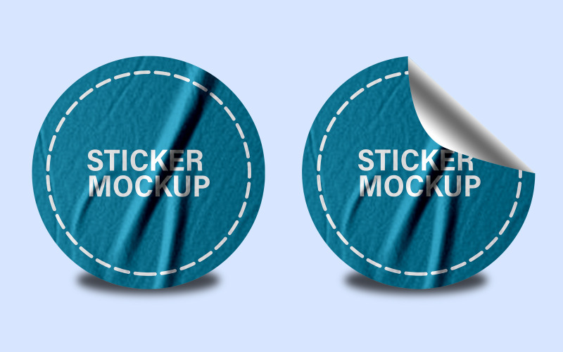 Realistic Sticker Mockup Design PSD Template
