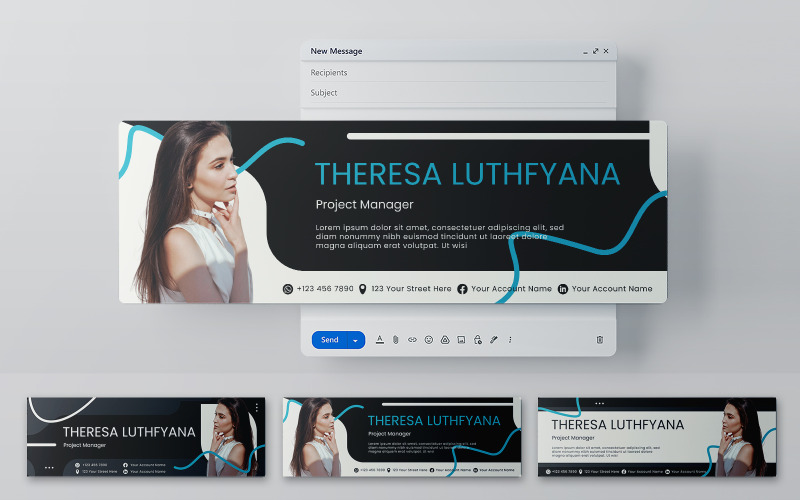 Simple Email Signature Template #474328 - TemplateMonster