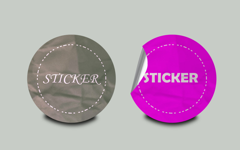 Sticker Mockup Template Design 95 #474459 - TemplateMonster