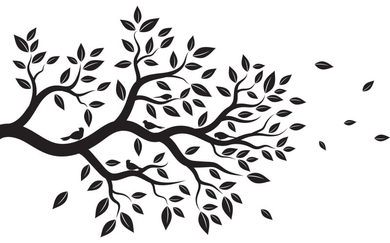 Modèle de conception d'illustration vectorielle de branche d'arbre v.6