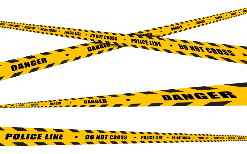 Warning Line police vector design illustration template v.3