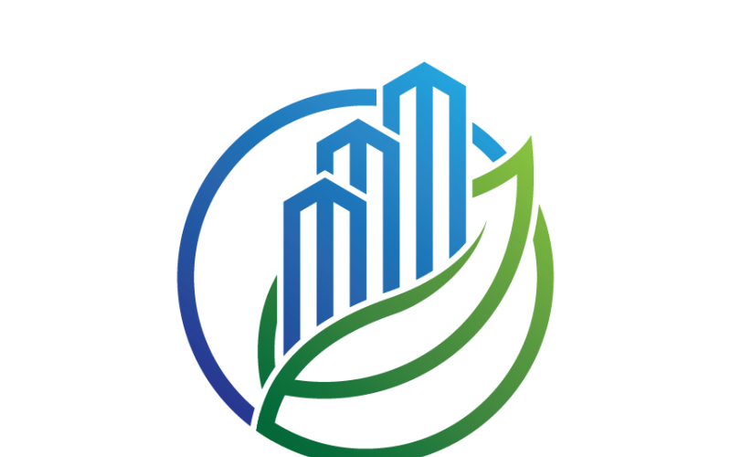 Yapraklarla Bina Logo Şablonu #474653 - TemplateMonster