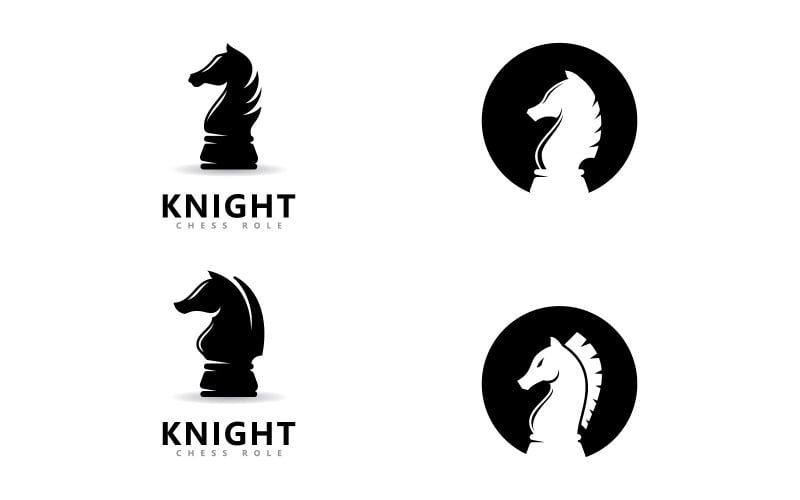 Chess knight role logo vector, Chess piece vector icons 13