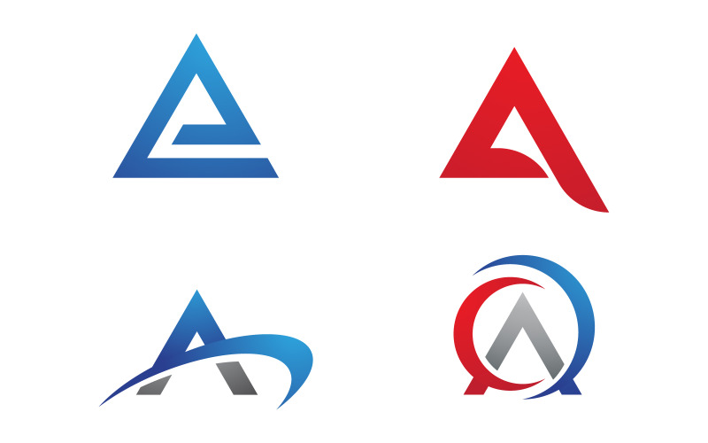 Plantilla de logotipo con icono de letra A empresarial, ilustración ...