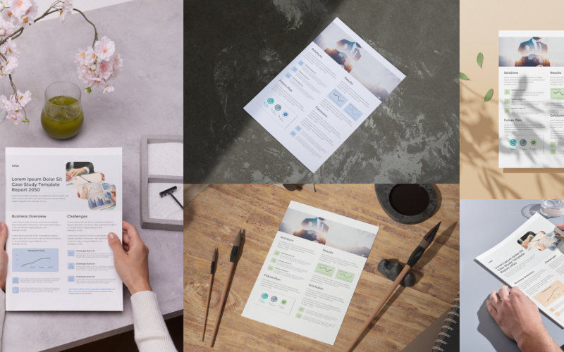 Modern and Clean Case Study Double Side Flyer Report analysing Template ...