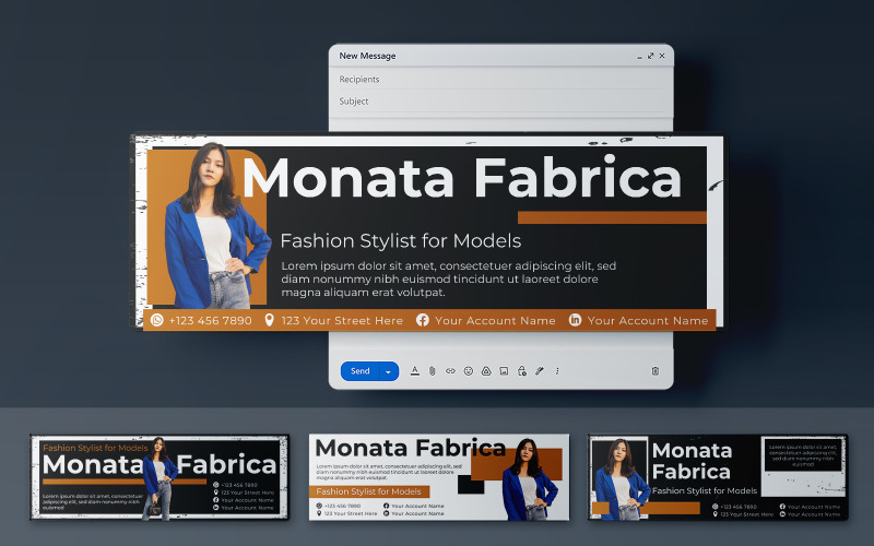 Retro Email Signature Template 720 #475686 - TemplateMonster