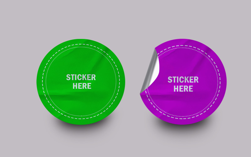 Sticker Mockup Template Design - 01 #475699 - TemplateMonster