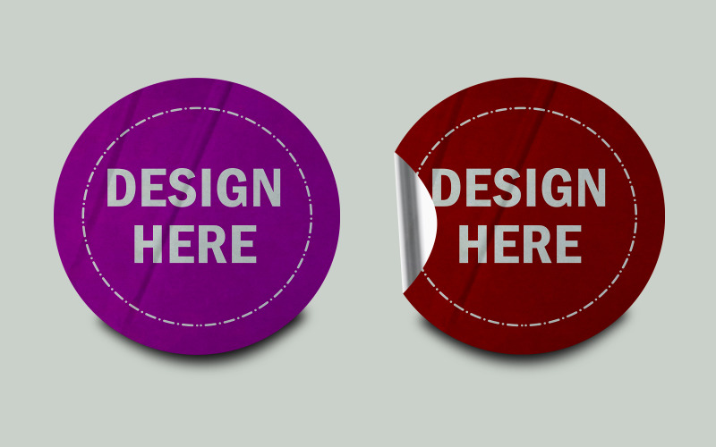 Sticker Mockup Template Design - 101 - TemplateMonster