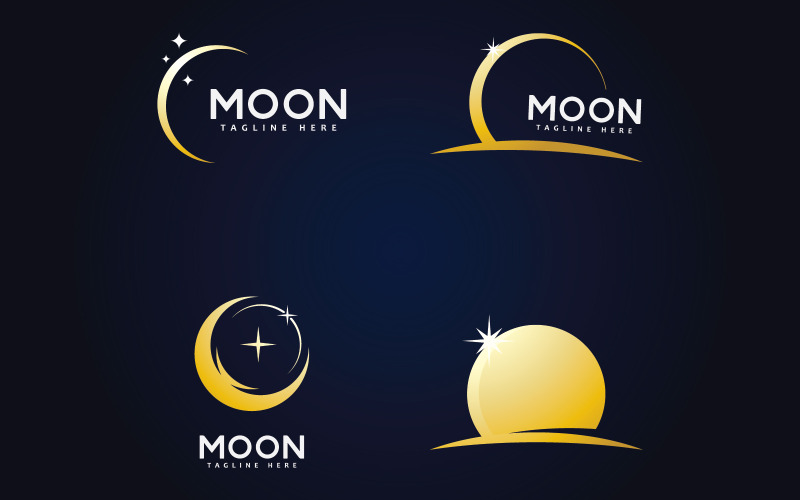 Moon logo vector icon design template 15 - TemplateMonster