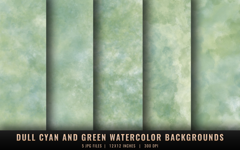Dull Cyan and Green Watercolor Backgrounds - TemplateMonster