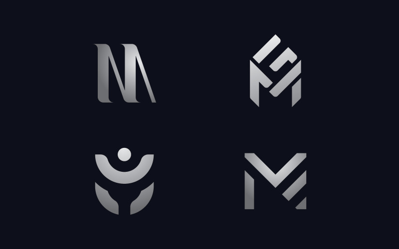 Letter M logo flat logo vector design template Abstract M logo 11