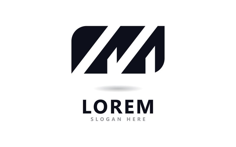 Letter M logo flat logo vector design template Abstract M logo 3