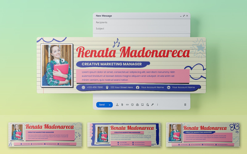 Playful Email Signature Template #476894 - TemplateMonster