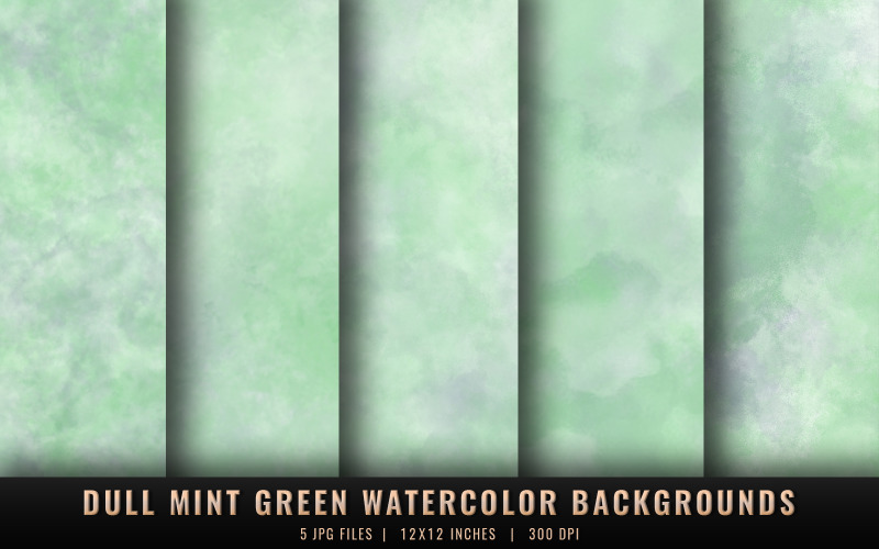 Dull Mint Green Watercolor Backgrounds - TemplateMonster