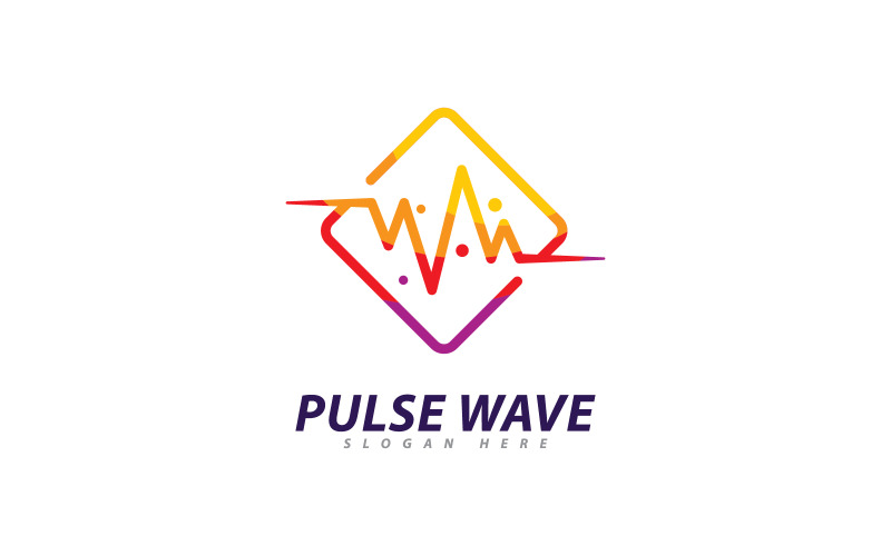 Pulse Wave logo Vector. Creative Sound waves logo concept design template 2