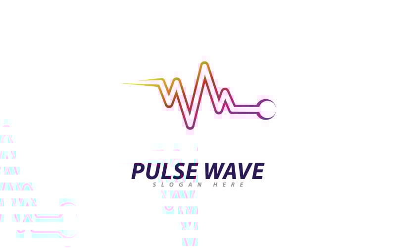 Pulse Wave logo Vector. Creative Sound waves logo concept design template 3