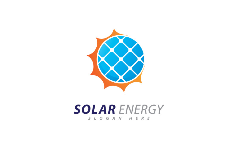 Sun energy logo design template. Creative Solar panel energy electric ...