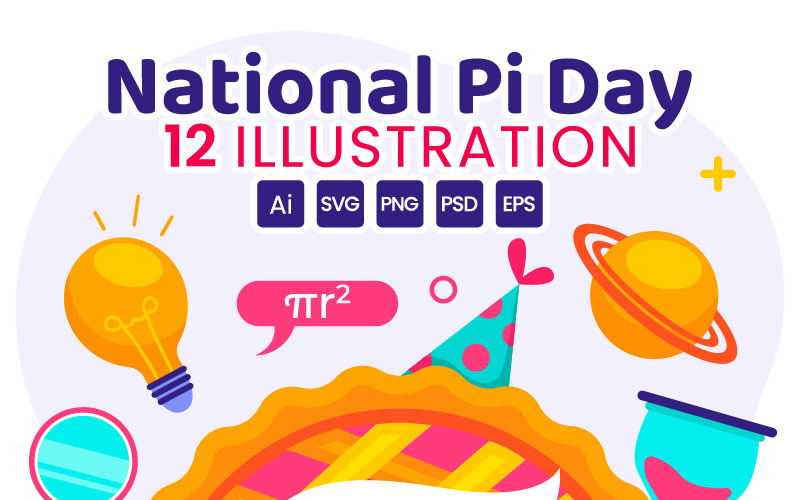 12 National Pi Day Illustration #477802 - TemplateMonster