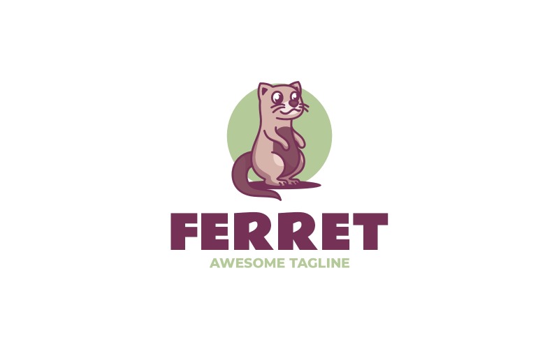 Ferret Simple Mascot Logo #478322 - TemplateMonster