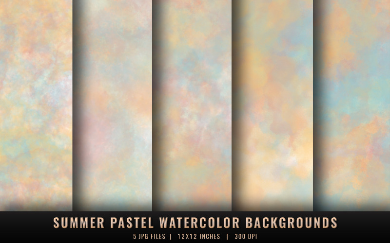 Summer Pastel Watercolor Backgrounds - TemplateMonster