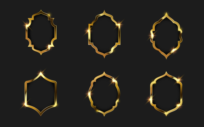 Luxury Gold frame border vector illustration design template v.1