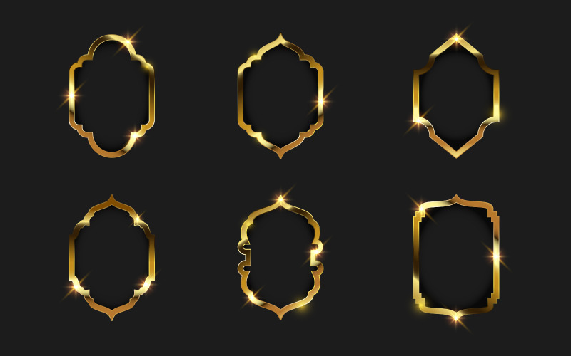 Luxury Gold frame border vector illustration design template v.2