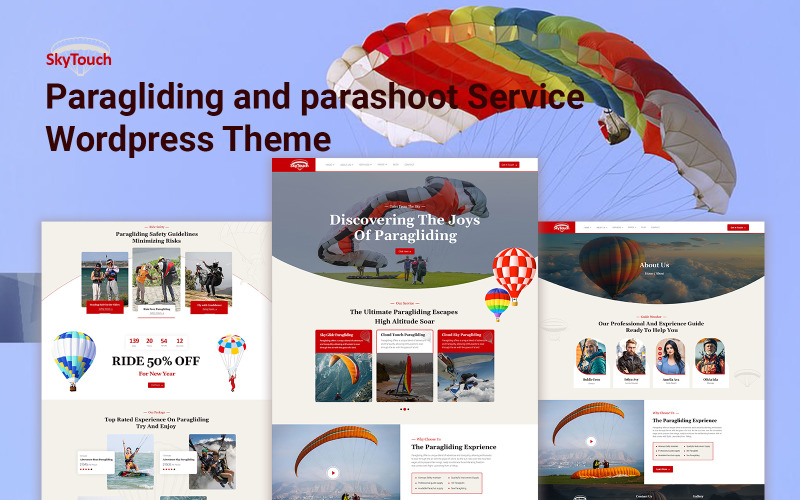 SkyTouch - Paragliding and Parashoot Service WordPress Theme.