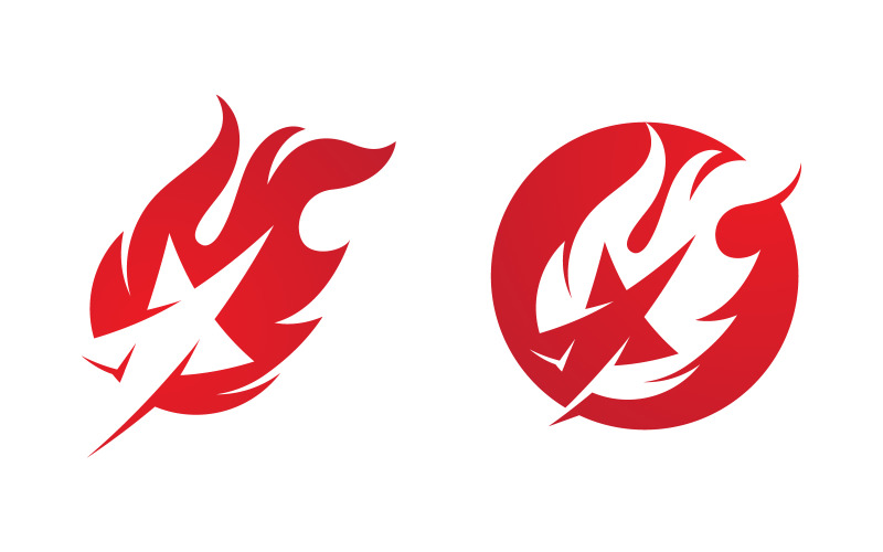 Modèle de conception de logo vectoriel d'icône d'effet de flamme de feu ...