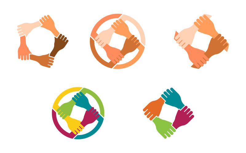 Mutual help care social humanity Logo design template v.1