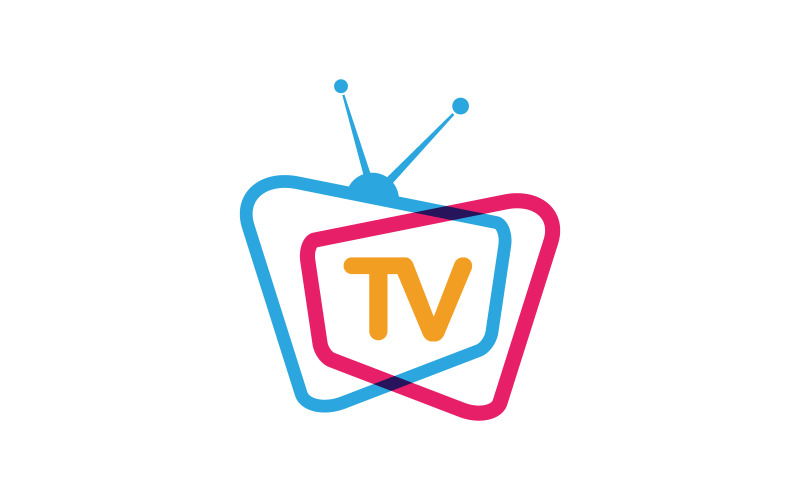 Çevrimiçi TV Kanalı Logo Tasarım Şablonu, Canlı Yayın Logo Konsepti v.7