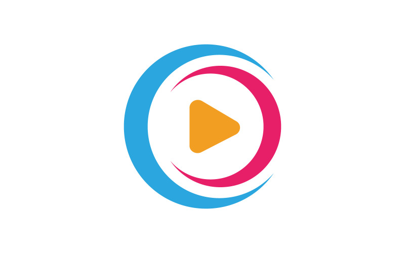 Logotyp der Wiedergabetaste. Designvorlage für die Markenidentität in ...