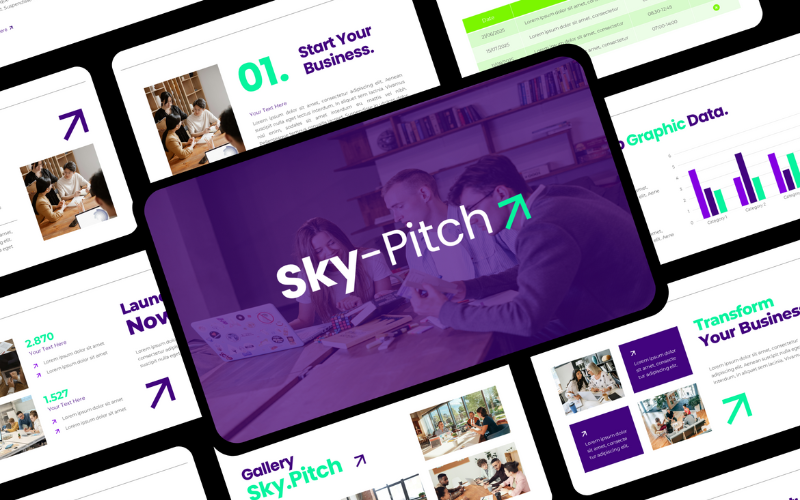 Sky - Pitch Deck Presentation #485112 - TemplateMonster