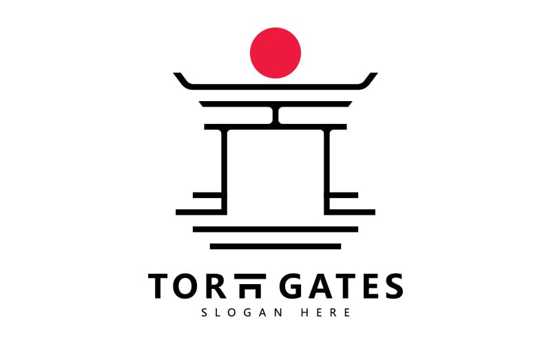Japanese Torii gate illustration, simple Torii gate sign logo design ...