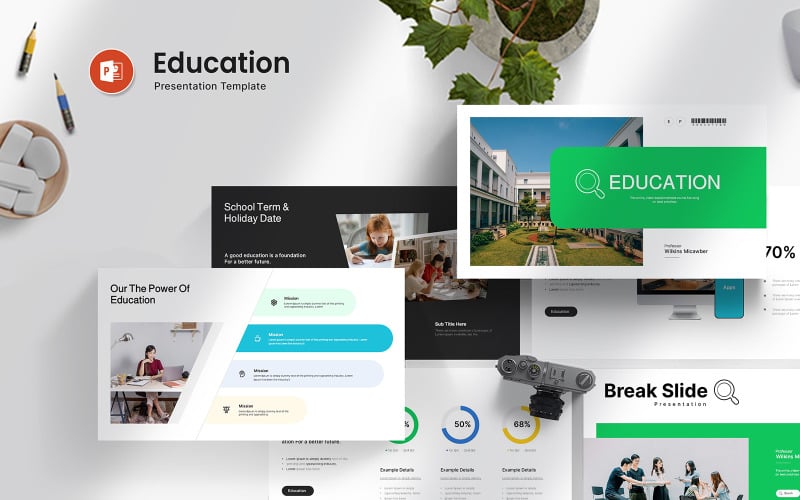 Education PowerPoint Template Presentation - TemplateMonster