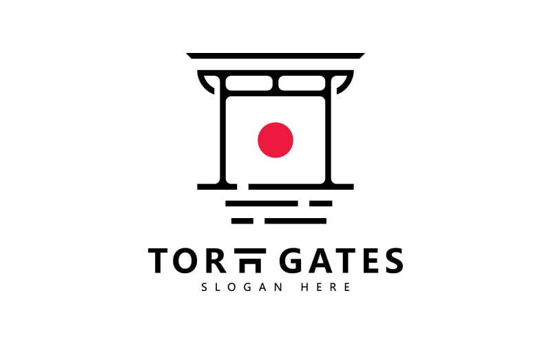 Japanese Torii gate illustration, simple Torii gate sign logo design ...