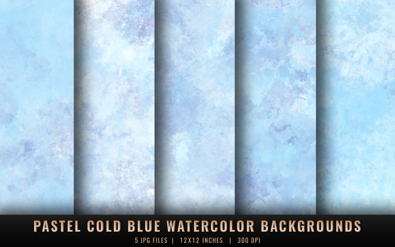 Pastel Cold Blue Watercolor Backgrounds - TemplateMonster