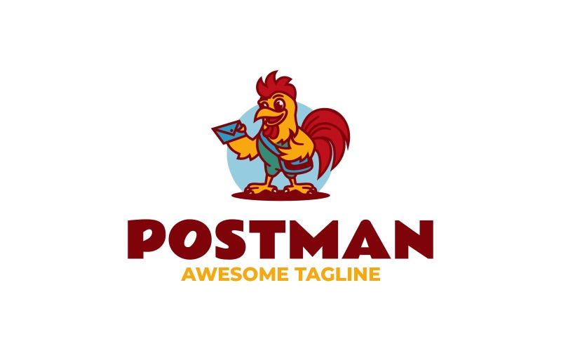 Postman Simple Mascot Logo #485791 - TemplateMonster