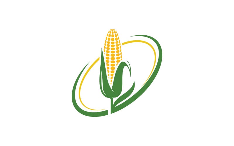 Modèle de conception de logo d'icône vectorielle de maïs agricole v.5