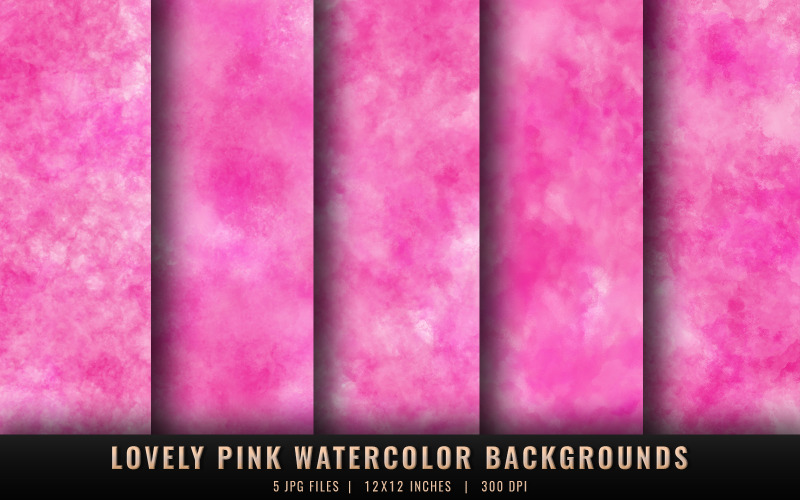 Abstract Lovely Pink Watercolor Backgrounds - TemplateMonster