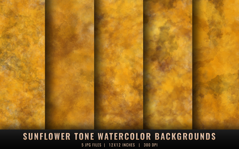 Sunflower Tone Watercolor Backgrounds - TemplateMonster
