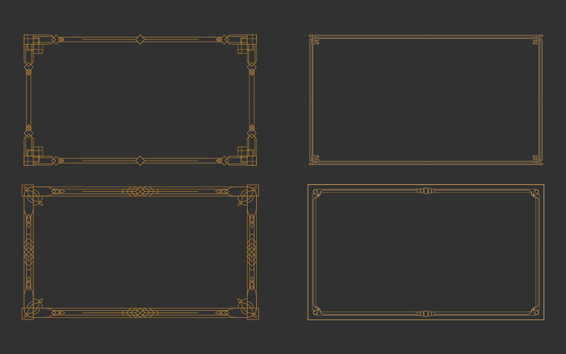 Classic vintage gold Border frame vector illustration design template v.1