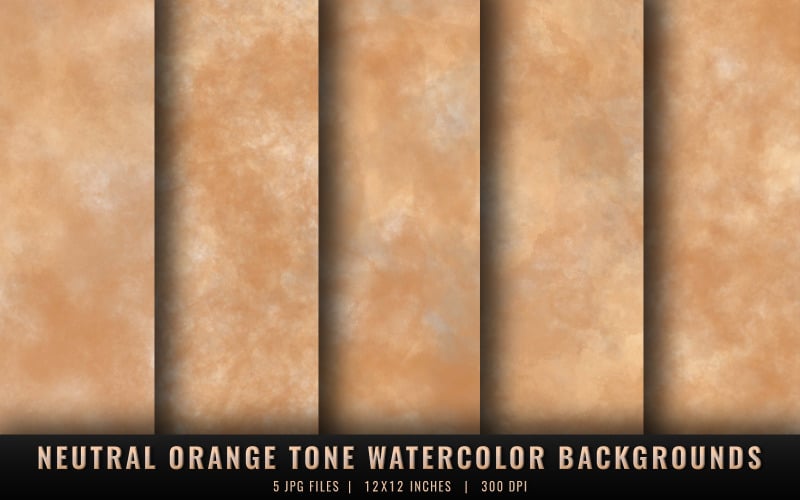 Neutral Orange Tone Watercolor Backgrounds - TemplateMonster