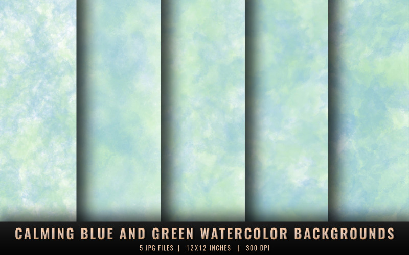 Calming Blue and Green Watercolor Backgrounds